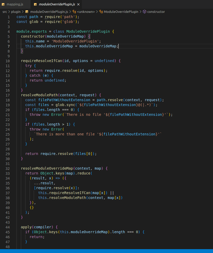How To Override Node_Module Files In Project Venia?