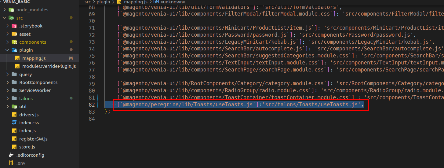 How to show Toast message at Top In Venia